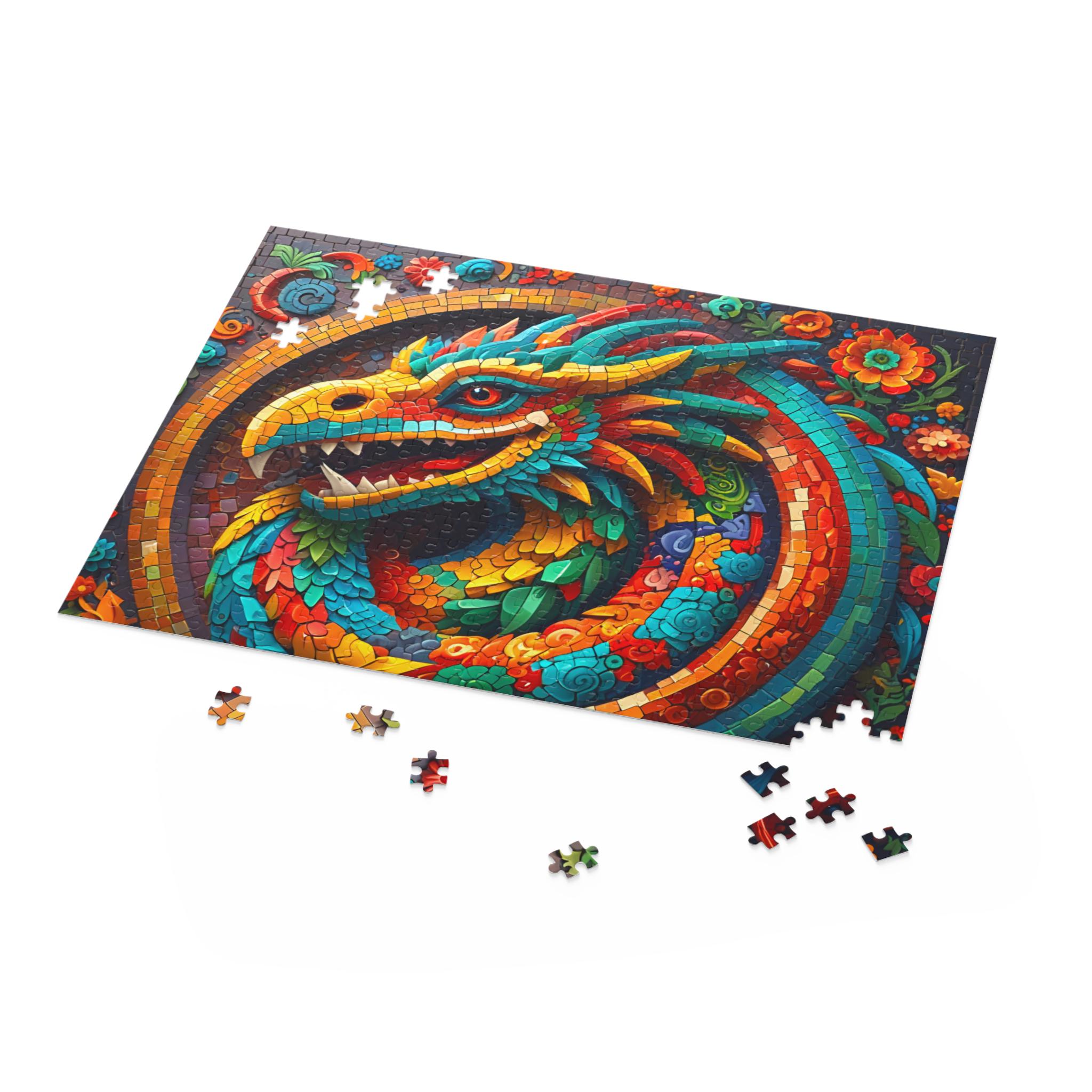 Colorful Quetzalcoatl, Mosaic Puzzle 252, 500-piece Great for Kids ...