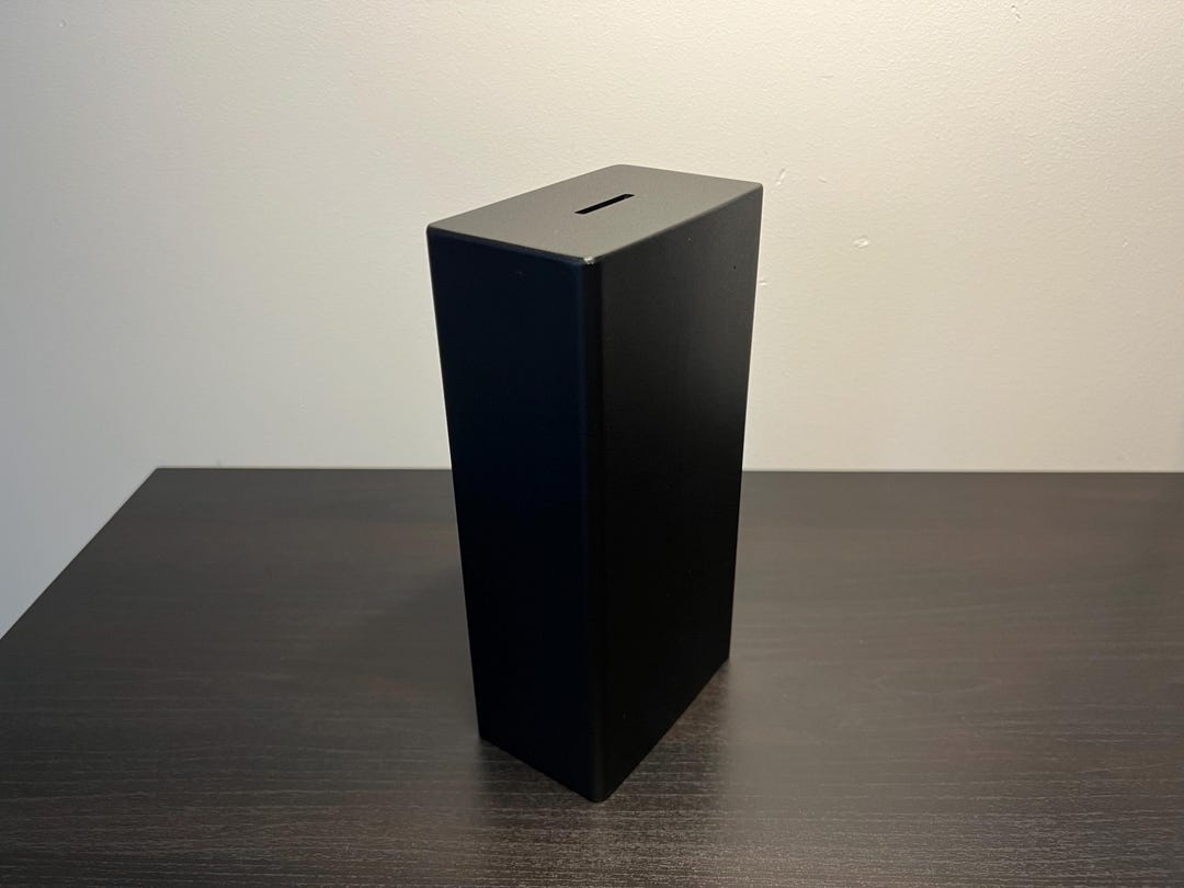 Black Unbreakable Metal Piggy Bank – Secure Non-openable Money Box ...
