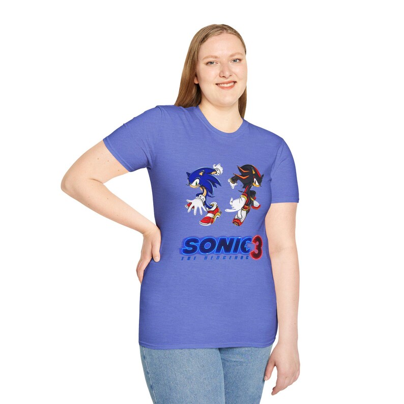 Sonic 3 Knuckles Movie Graphic T-shirt, Sonic Video Game Tee, Retro ...