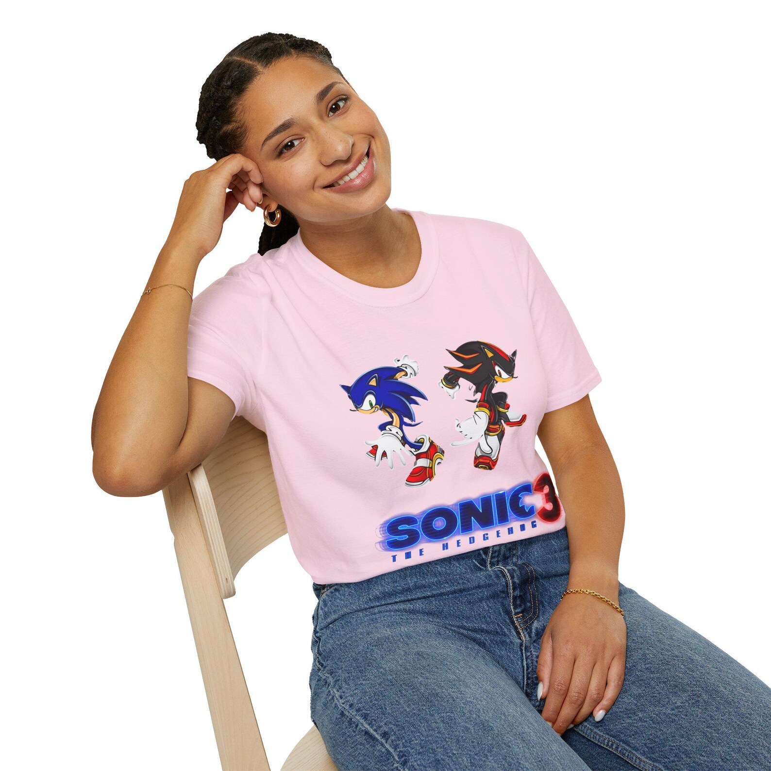 Sonic 3 Knuckles Movie Graphic T-shirt, Sonic Video Game Tee, Retro ...