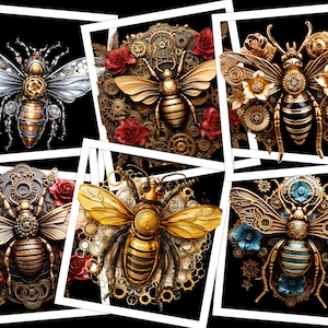 Steampunk Bees PNG Graphics Transparent Commercial Use ~digital Download Sublimation Junk ...