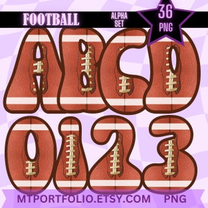 Football Alphabet PNG Bubble Letters Individual Letters and Numbers ...