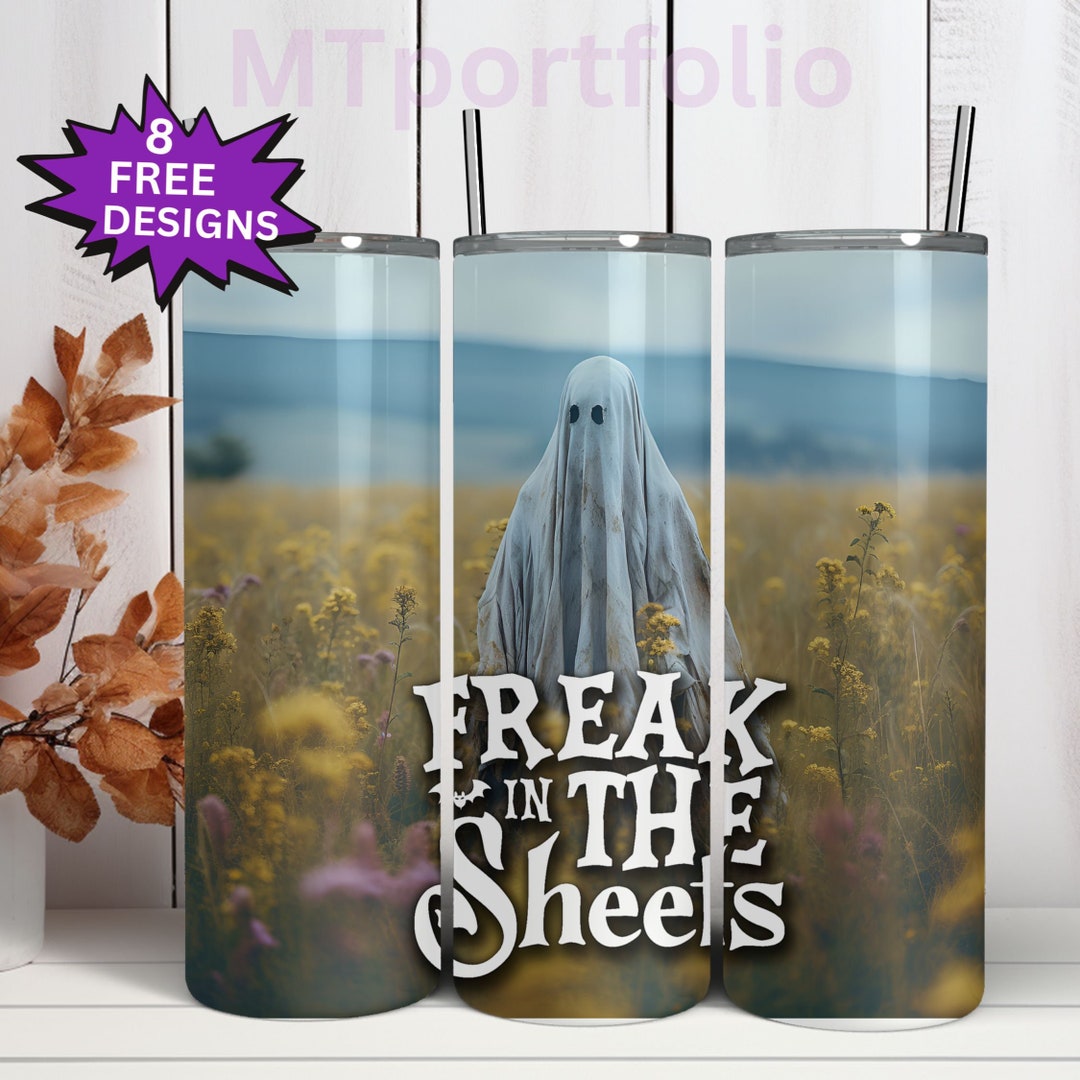 Freak in the Sheets Ghost Night Garden Spooky Cute 20oz Skinny Tumbler ...