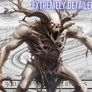 Wendigo Cryptid Clipart Classic Monster PNG Bundle PNG Graphics ...