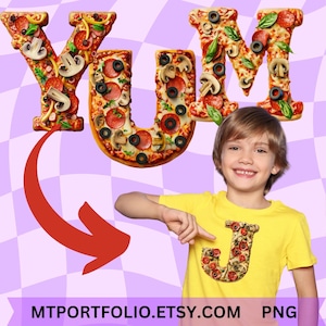 Pizza Party Alphabet PNG Pizza Individual Letters and Numbers Clipart ...