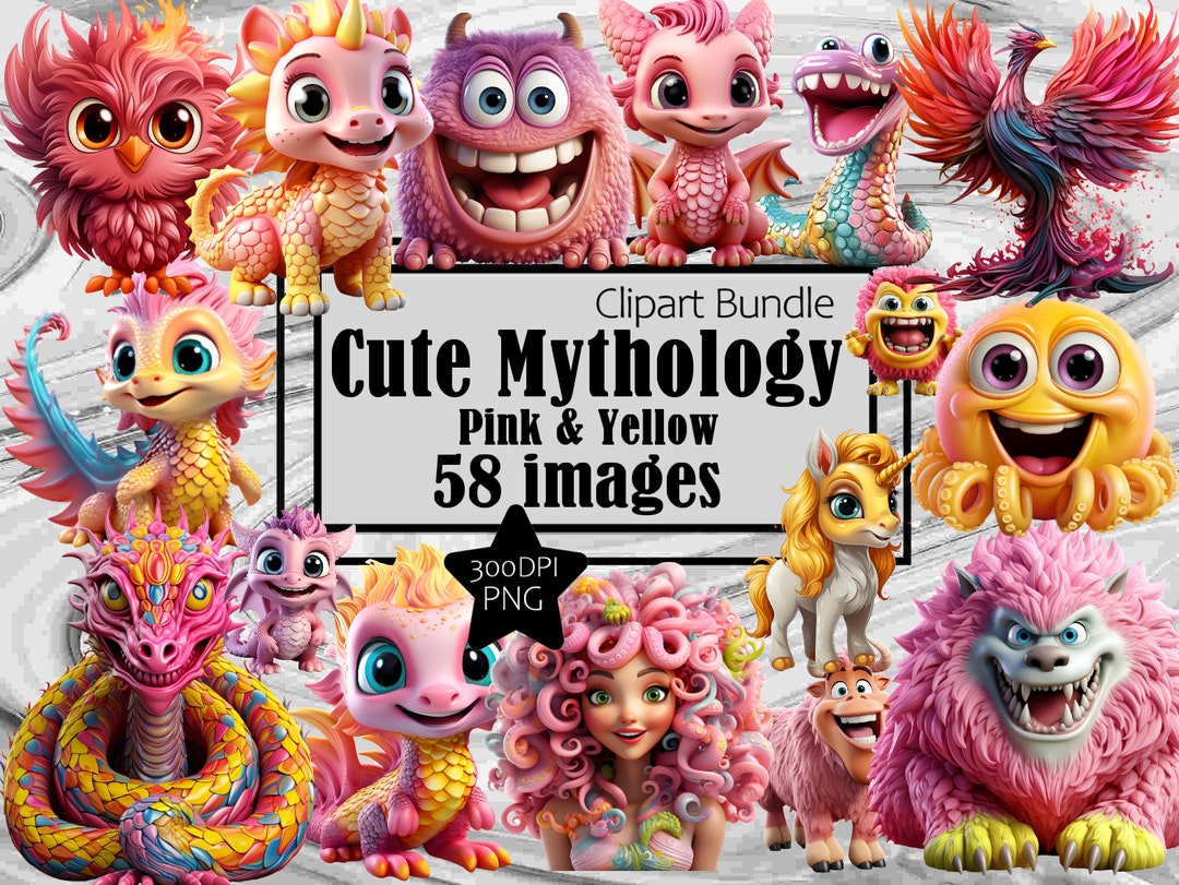 Cute Mythology in Pink - Clipart Graphics Transparent Commercial ...