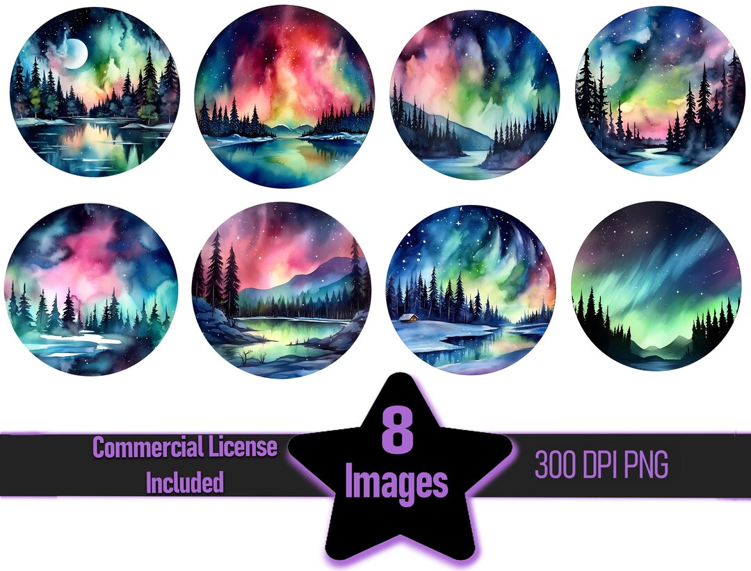 Aurora Borealis Northern Lights Alcohol Ink Painting Coaster Round ...