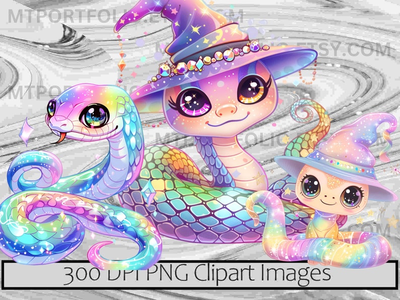 Shiny Snakes Clipart Shimmer Gem Snake PNG 80s Pastel Rainbow Snake ...
