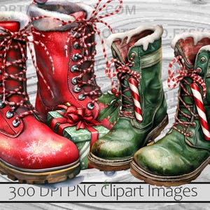 Christmas Boots Clipart Xmas Boots PNG Holiday Decorations Newsletter ...