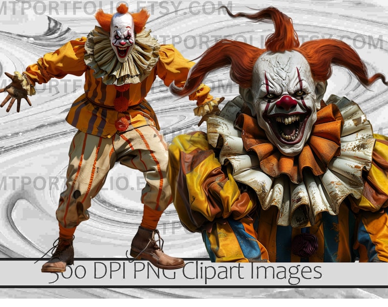 Evil Clown Clipart Scary Clown PNG Zombie Clown Bundle PNG Graphics ...