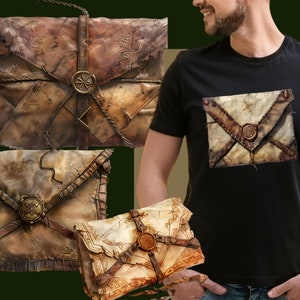 Leather Envelope Clipart Parchment PNG Bundle Medieval Graphics ...