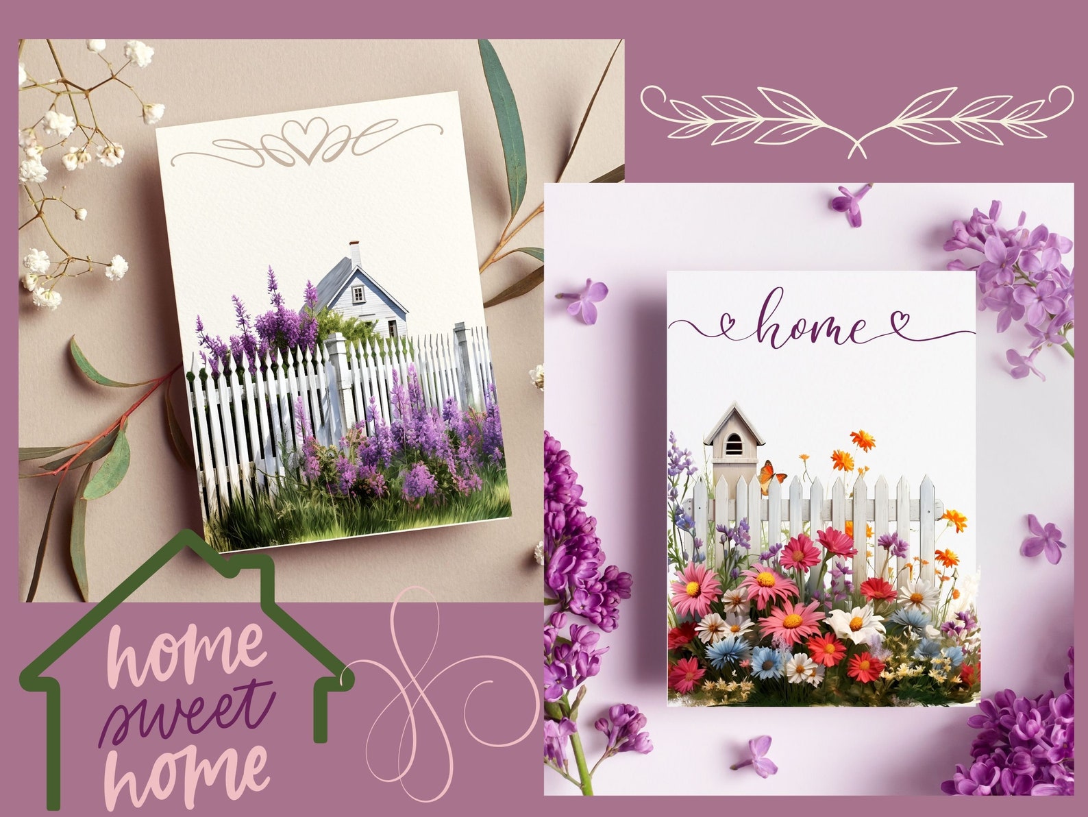 Wildflowers Clipart Country Picket Fences PNG Sublimation Art White ...