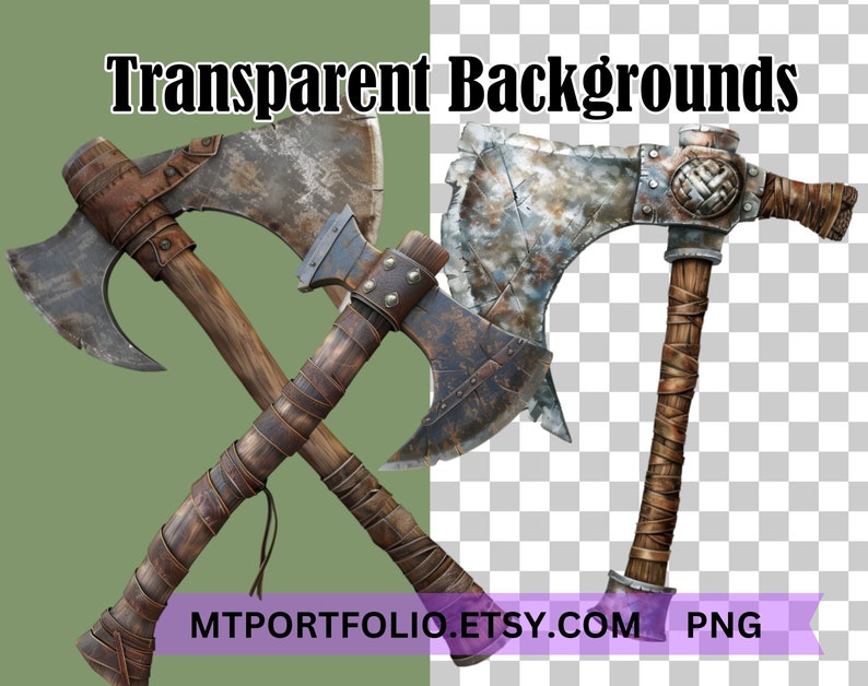 Battle Axe Clipart Barbarian Axe Viking War Axe PNG Bundle Fantasy ...