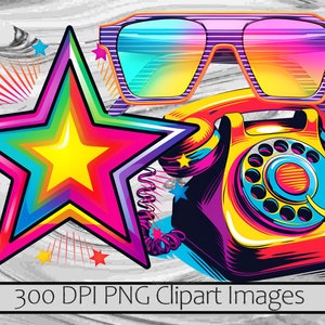 Retro 80s Clipart Totally 80's Neon 80s PNG 80s Retro Fashion Neon ...