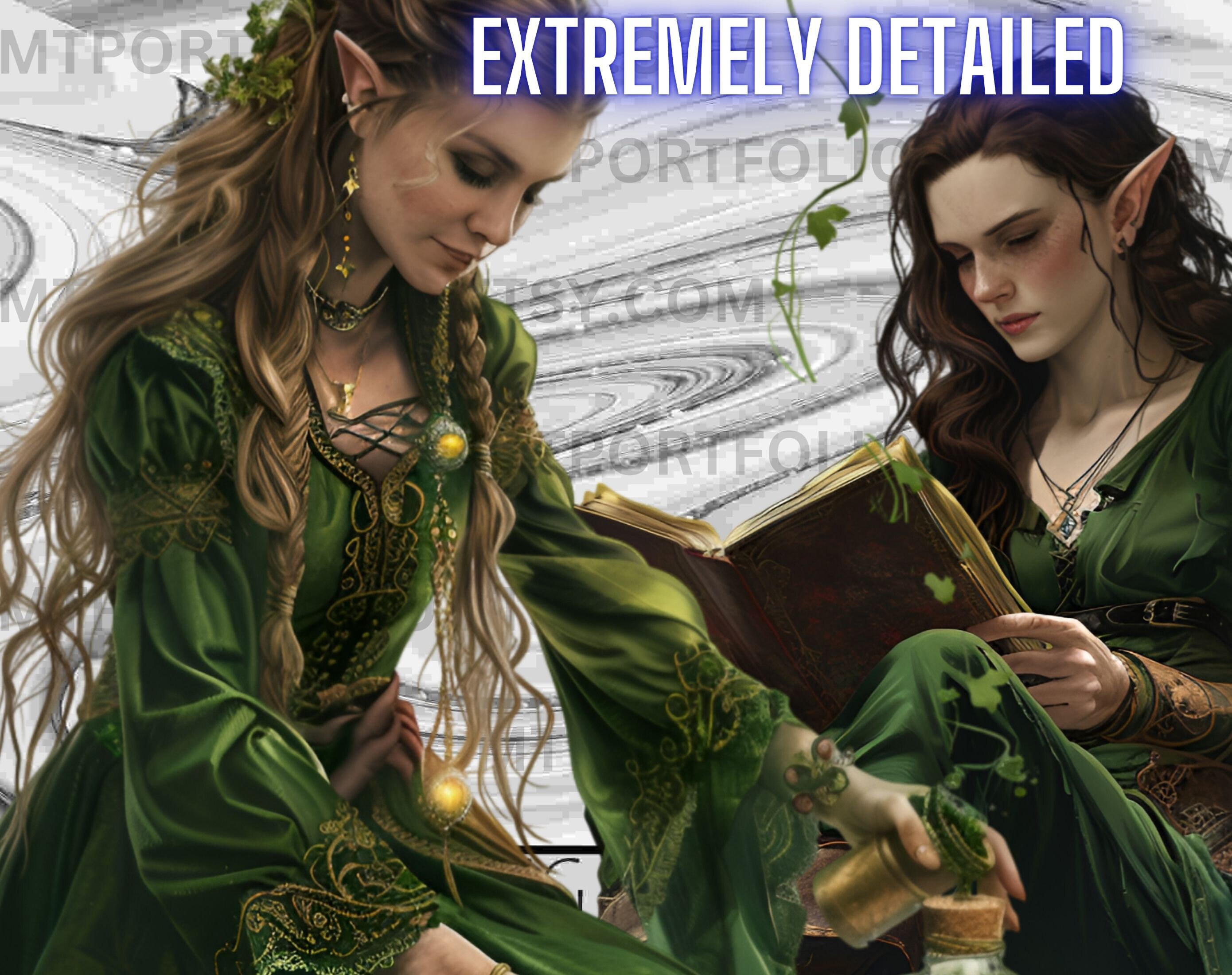 Elf Town People Clipart Elven Magic PNG Elf Cleric Graphic Image ...