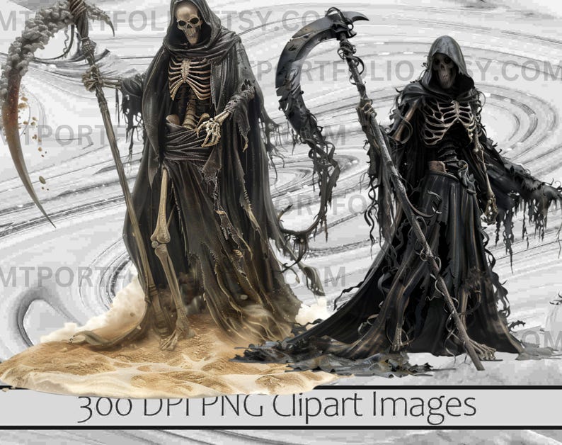 Grim Reaper Clipart God of Death PNG Demon Skeleton PNG Commercial Use ...