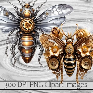 Steampunk Bees PNG Graphics Transparent Commercial Use ~digital Download Sublimation Junk ...