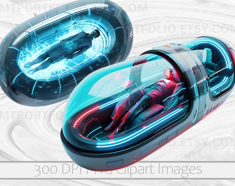 Cryogenic Pod Clipart Sci-fi PNG Cosplay Scifi Sleep Chamber Clipart ...