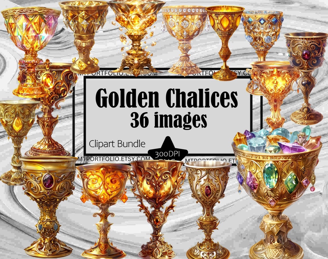 Gold Chalice Clipart Golden Chalice Clipart Bundle Gold Goblet PNG ...