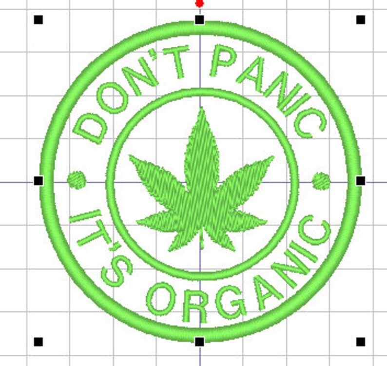 Don't Panic - It's Organic - 3 Sizes Marijuana Merit Badge Embroidery ...