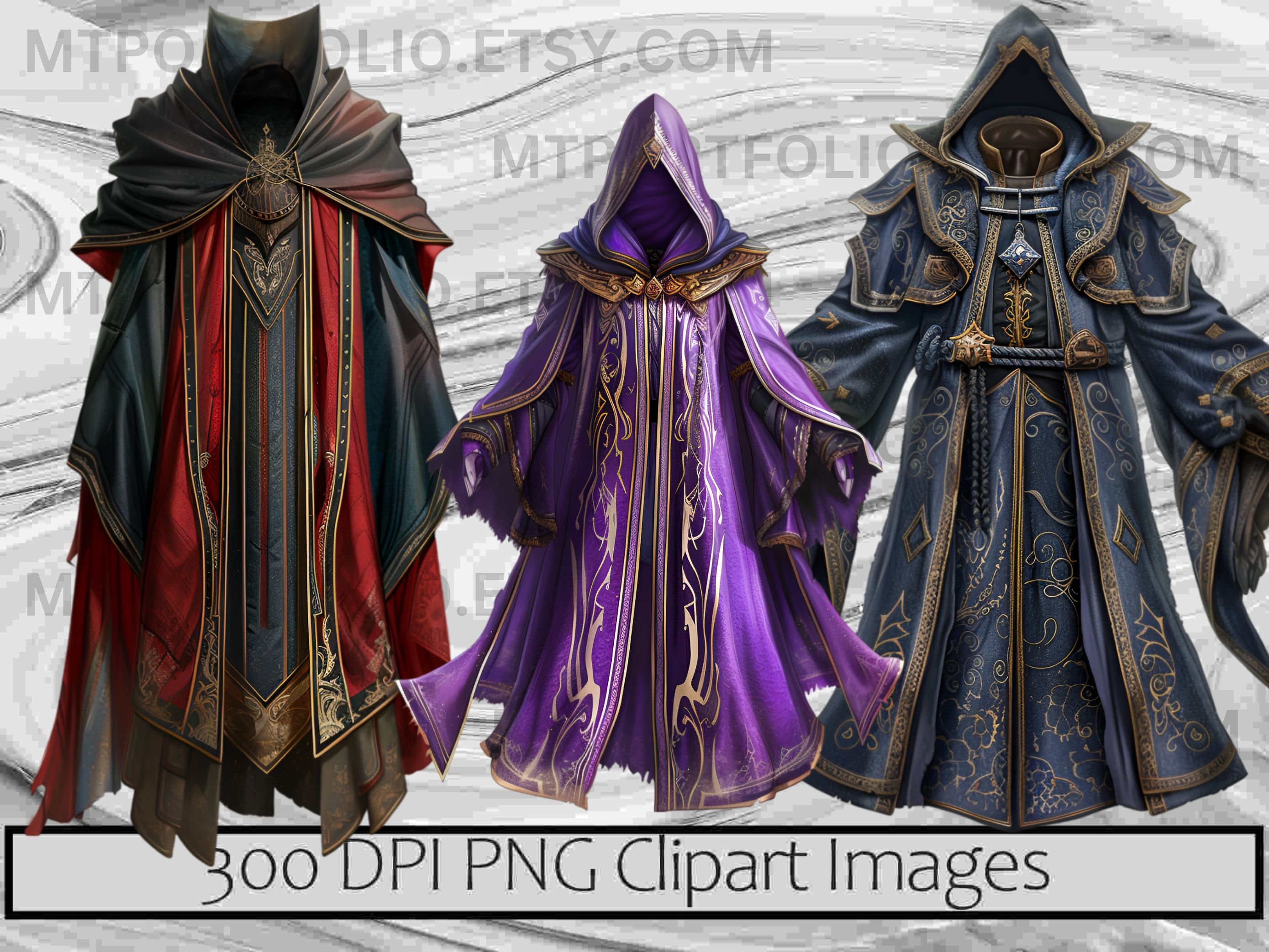 Wizard Robes Clipart Magic Cloak PNG Cosplay Robe Clipart Digital ...