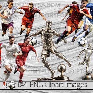 Football PNG Soccer Clipart Bundle Soccer Ball Graphic Transparent ...
