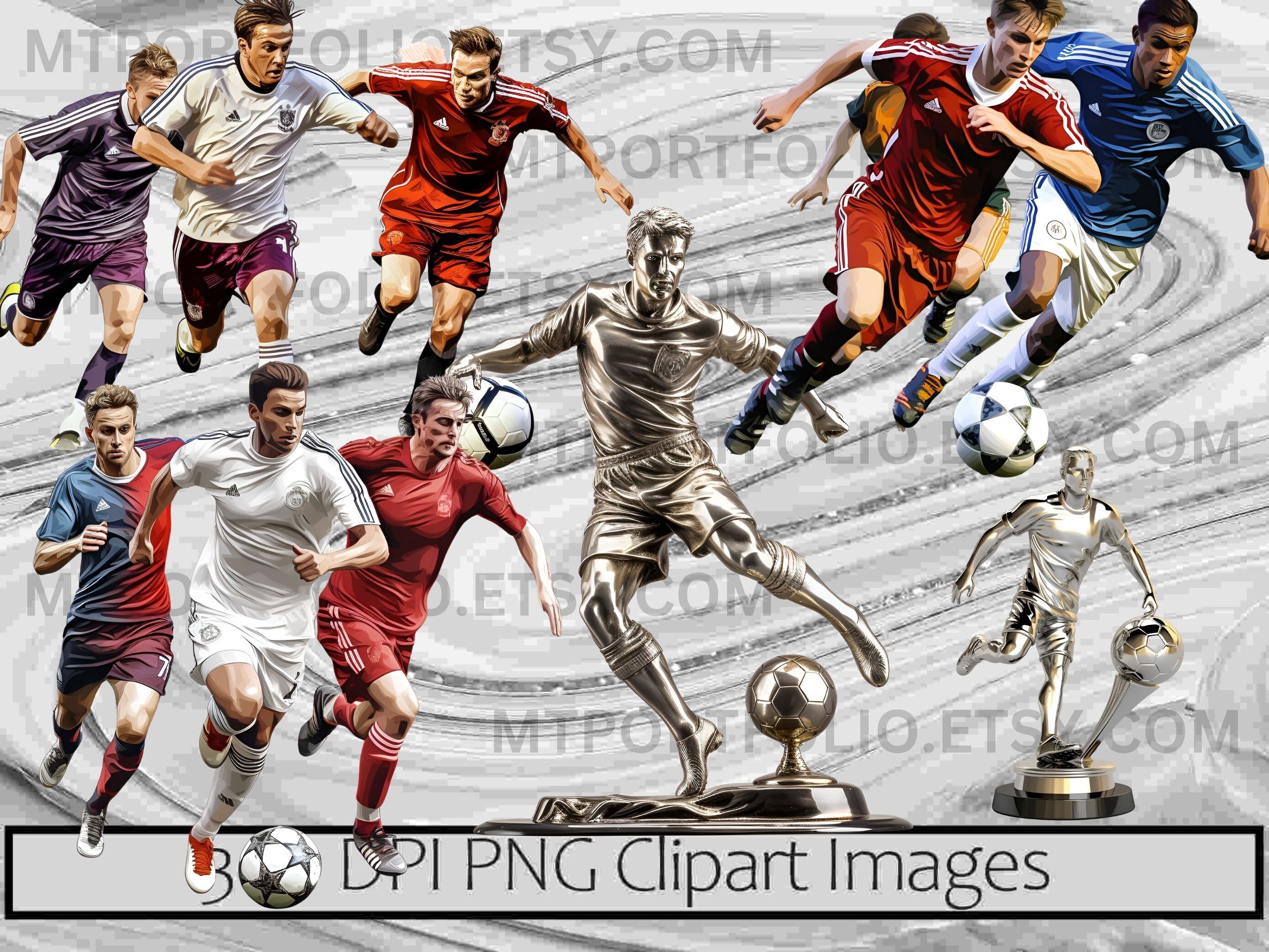 Football PNG Soccer Clipart Bundle Soccer Ball Graphic Transparent ...