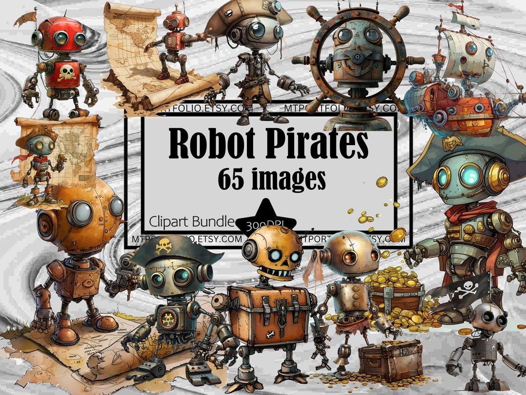 Robot Pirata Clipart Mapa Pirata PNGs Tesoro Crossbones Gráficos ...