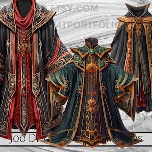 Wizard Robes Clipart Magic Cloak PNG Cosplay Robe Clipart Digital ...