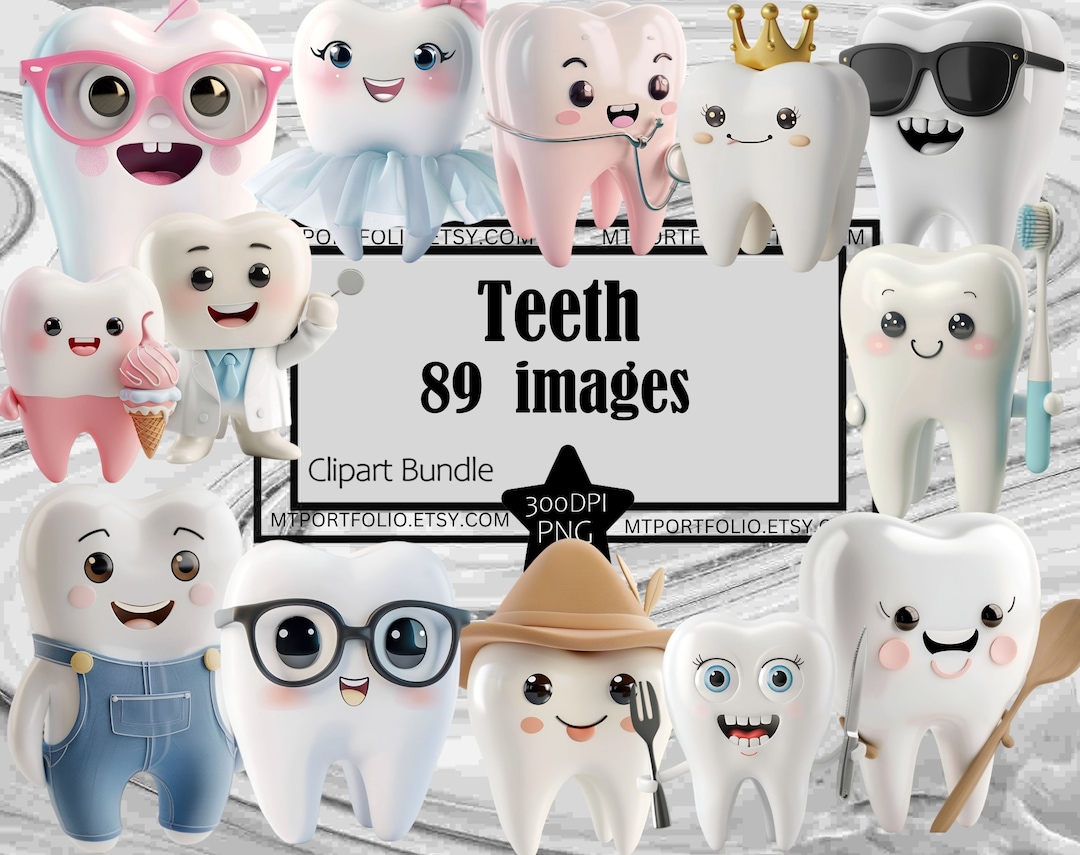Cute Teeth Clipart Anime Teeth PNG Bundle PNG Graphics Transparent ...