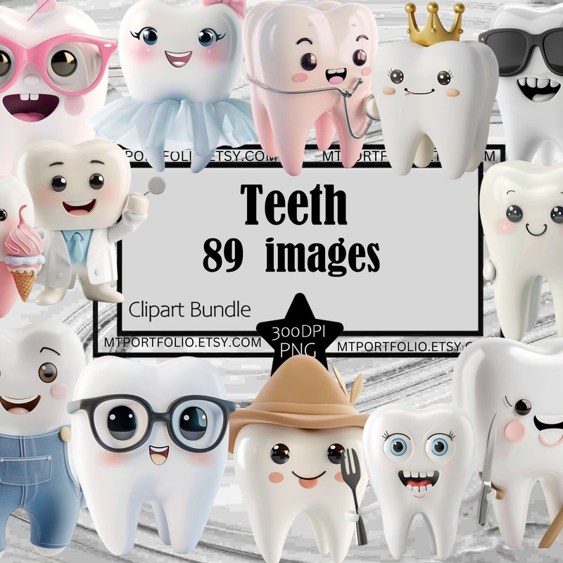 Cute Tooth Clipart - Etsy