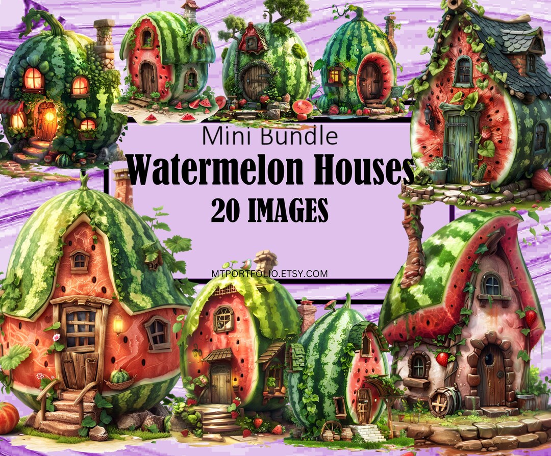 Watermelon House Clipart Fruit House Fairytale Fantasy House Clipart ...