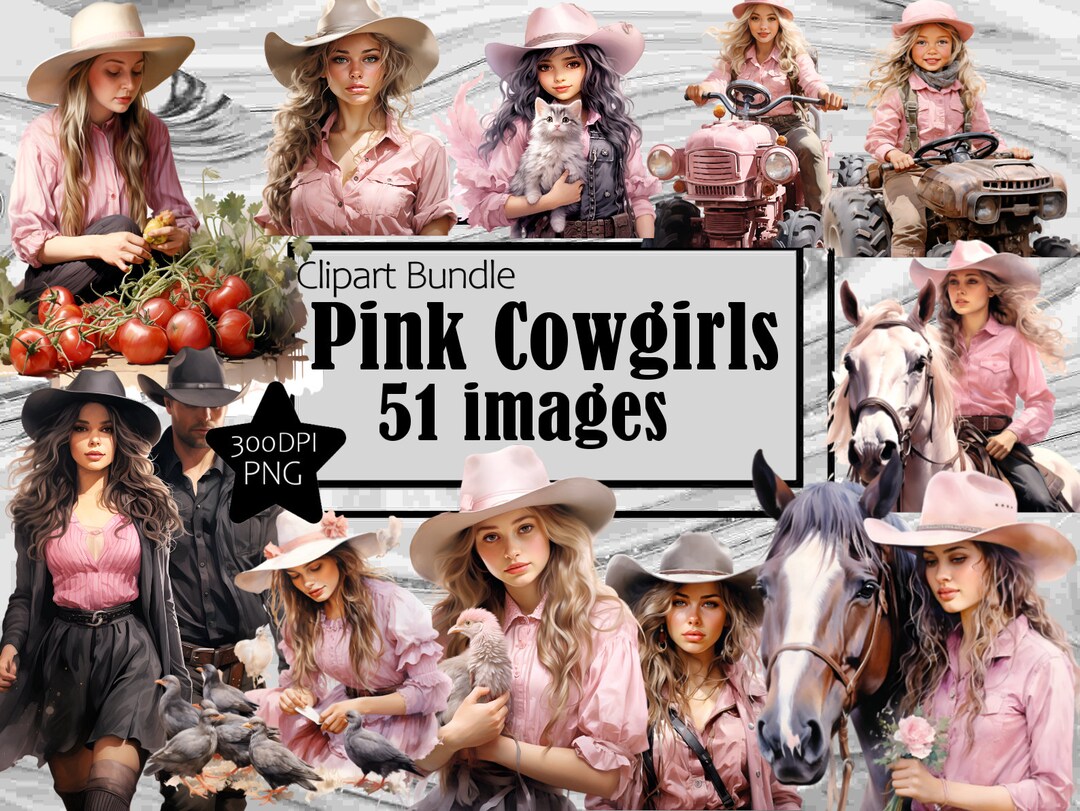 Pink Cowgirls- Graphics Transparent Commercial License Incl. ~digital ...
