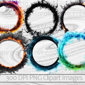 Ring of Fire Frame Clipart Flame Frame PNG Bundle Translucent ...