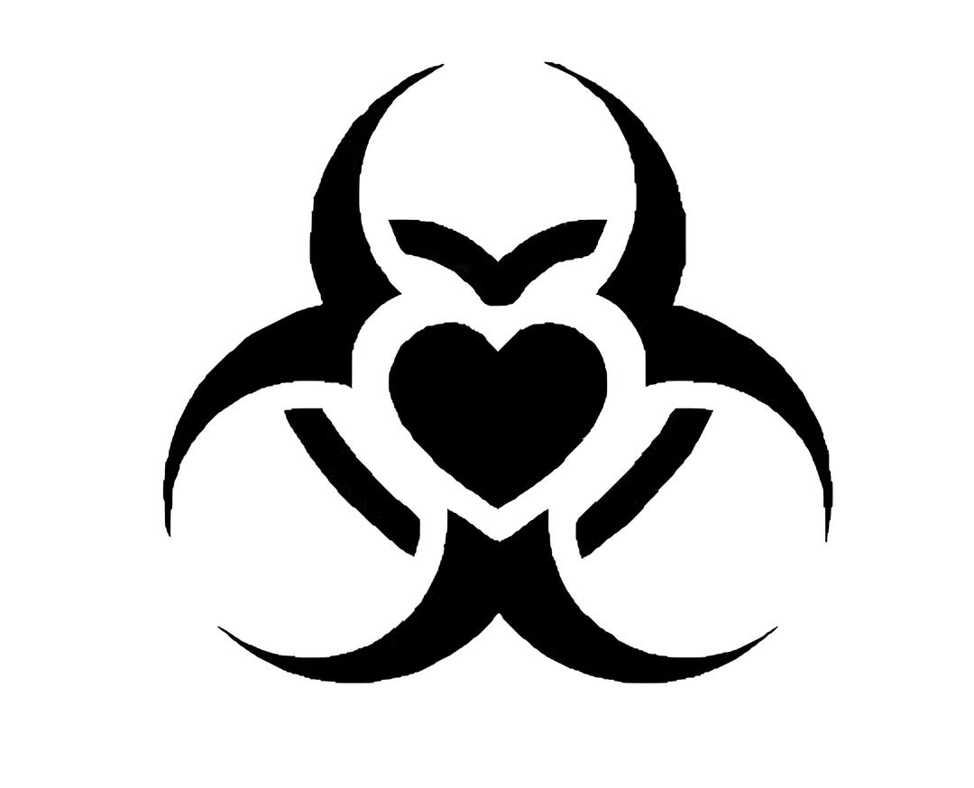 Biohazard Heart Symbol Embroidery Design Pattern Bioheart 3 Sizes ...