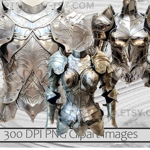 Silver Armor Clipart Royal Chest Armor PNG Bundle Suit of Armor PNG ...