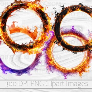 Ring of Fire Frame Clipart Flame Frame PNG Bundle Translucent ...