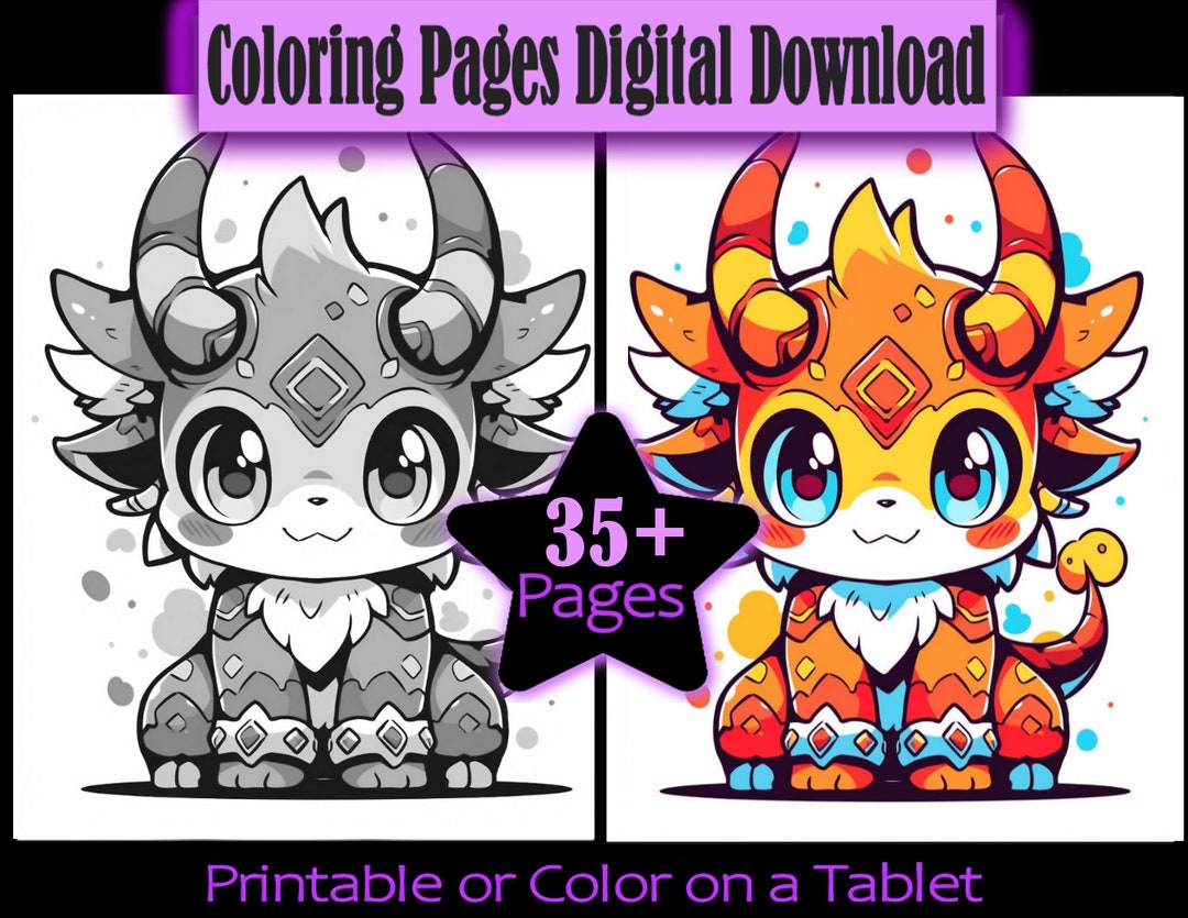 Chibi Monsters - 35+adult Coloring Pages - Ready to Print Instant ...