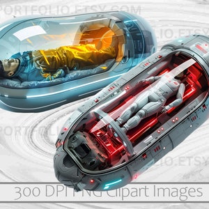 Cryogenic Pod Clipart Sci-fi PNG Cosplay Scifi Sleep Chamber Clipart ...