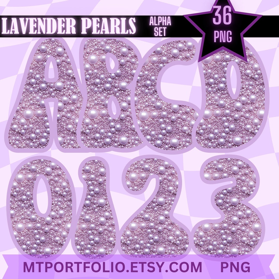 Lavender Pearls Alphabet PNG Bubble Pearl Letters Individual Letters ...