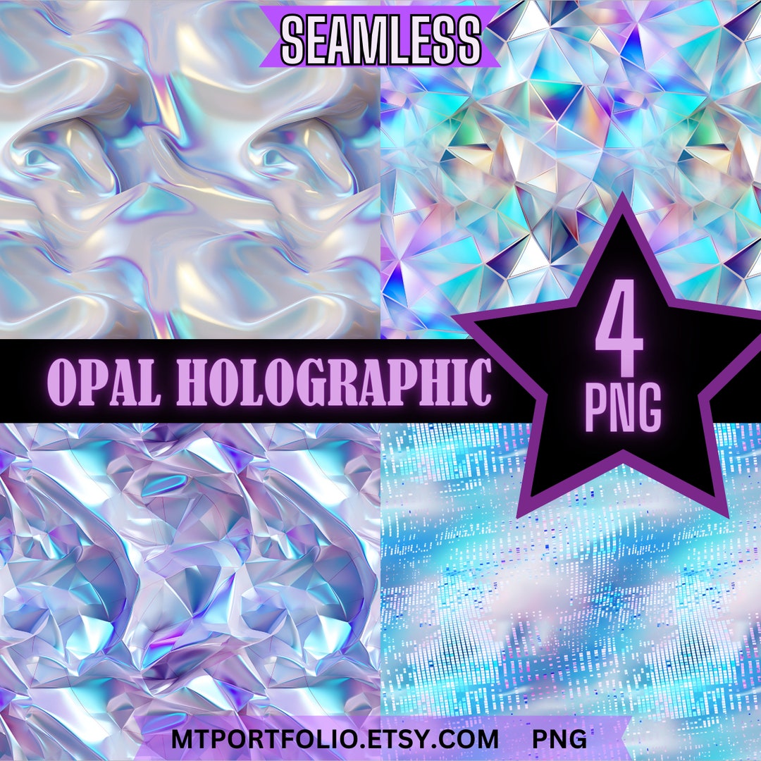 Holographic Opal Cyberpunk Fabric Texture Digital Paper Seamless ...