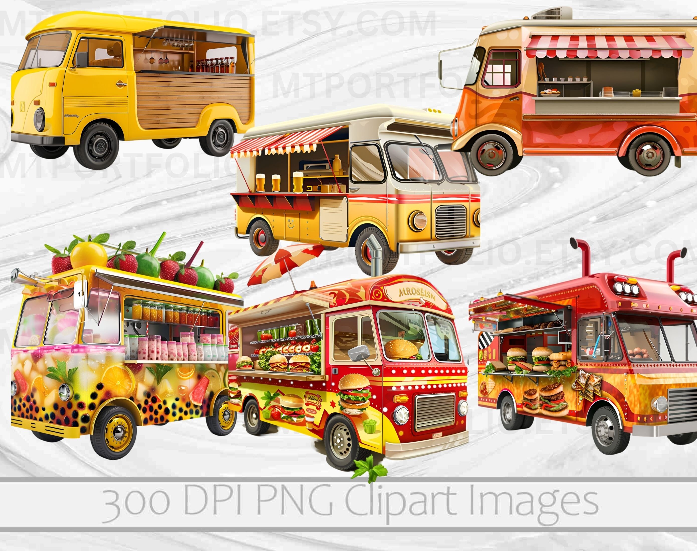 Food Trucks Clipart Street Food PNG Mobile Kitchen Menu Bundle PNG ...