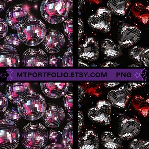 Disco Mirror Ball Seamless Digital Paper Print 12 Pack Dance Party ...