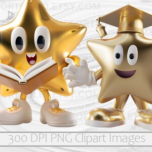 Gold Star Clipart Anime Gold Star Friend PNG Cartoon Gold Star Bundle ...