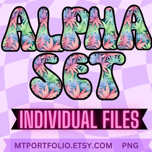 Weed Alphabet PNG Pastel Pot Leaf Individual Letters and Numbers ...