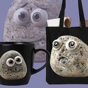 Pet Rock Clipart Retro 70's Toy PNG Googly Eyes Gag Gift Bundle PNG ...