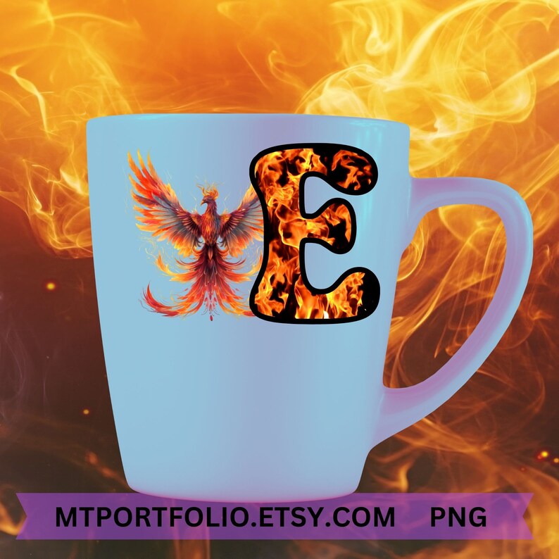 Fire Phoenix Alphabet PNG Individual Letters Clipart Digital Alphabet ...