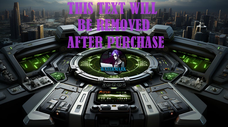 Alien Ship Interior Green Neon 4 Pack Zoom Background Virtual Meeting ...
