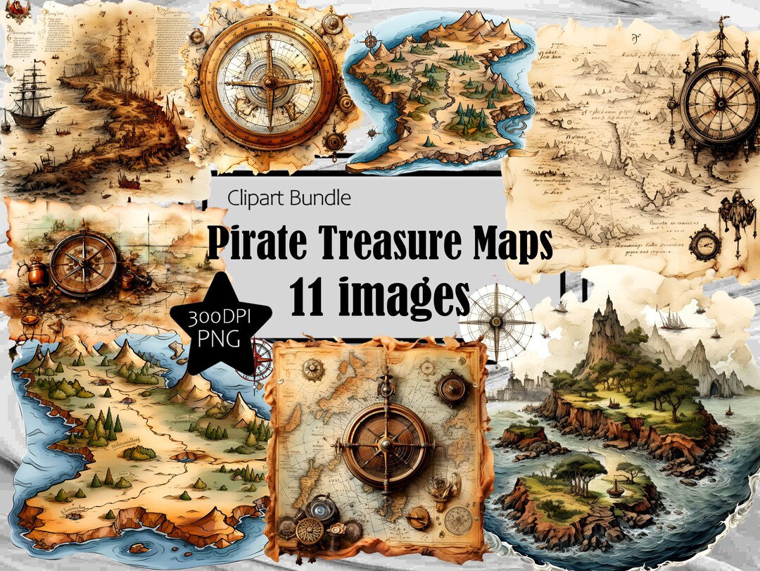 Pirates Teasure Hunt Map Clipart Fantasy Pirate Scrolls World Maps ...