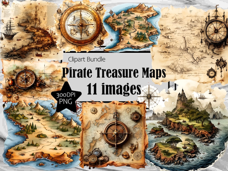 Pirates Teasure Hunt Map Clipart Fantasy Pirate Scrolls World Maps ...